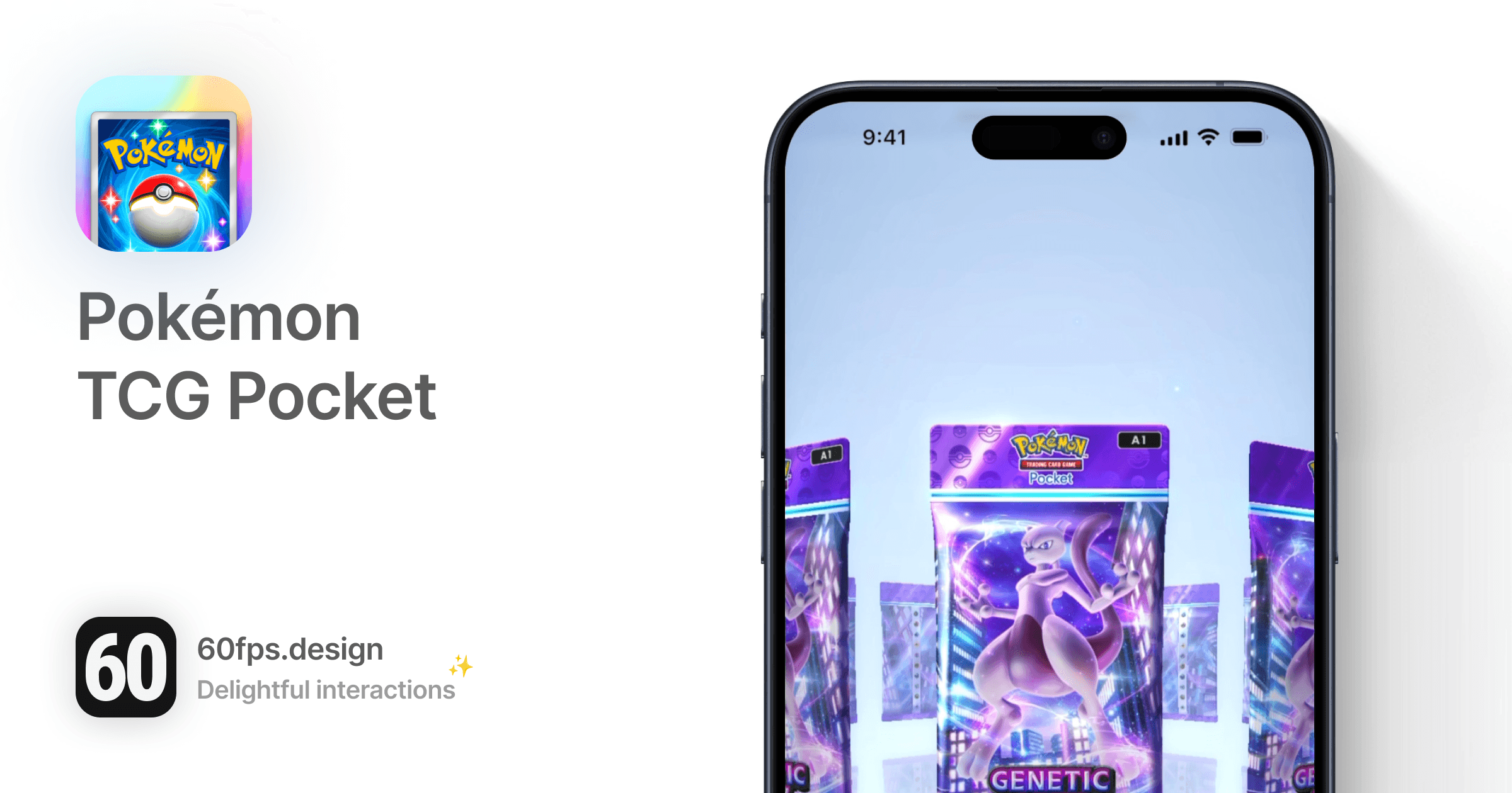 Pokémon TCG Pocket iOS App UI/UX animation