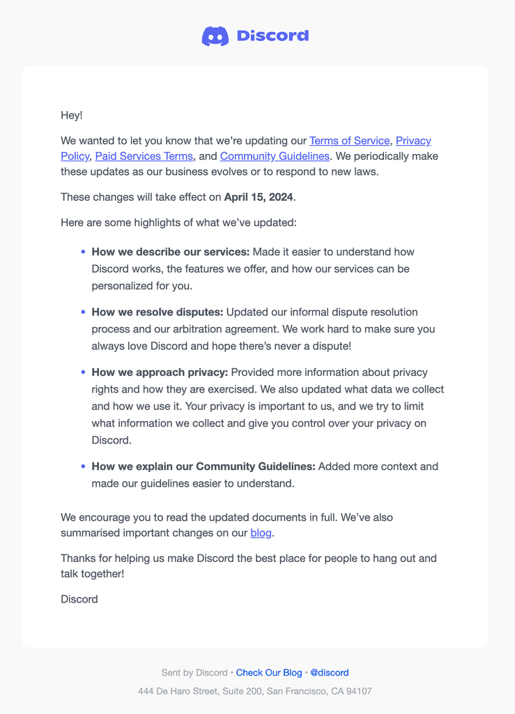 Privacy Policy Email Examples - Loops - The Email Platform for SaaS