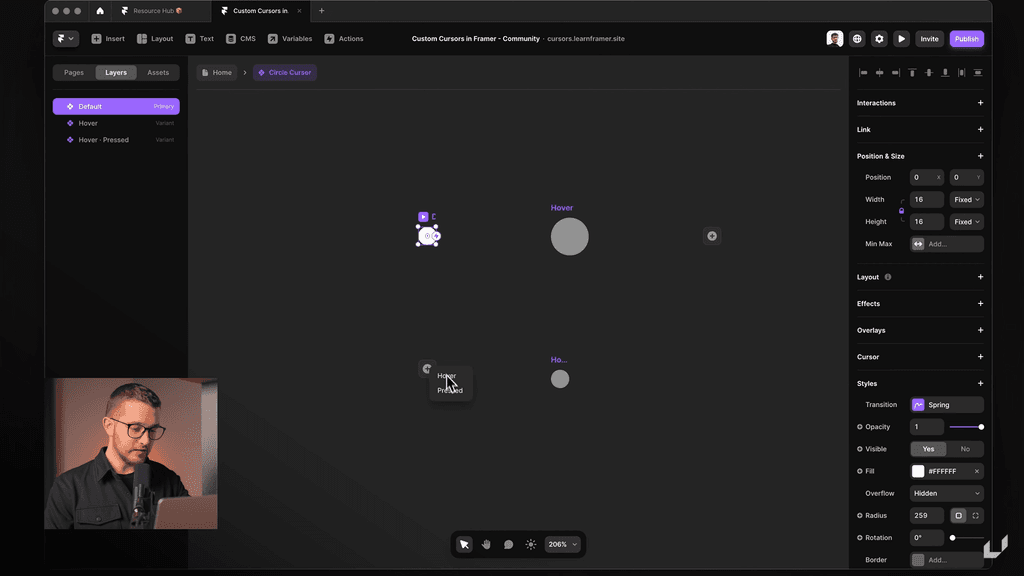How to Create No-Code Custom Cursors in Framer — Framer University Blog