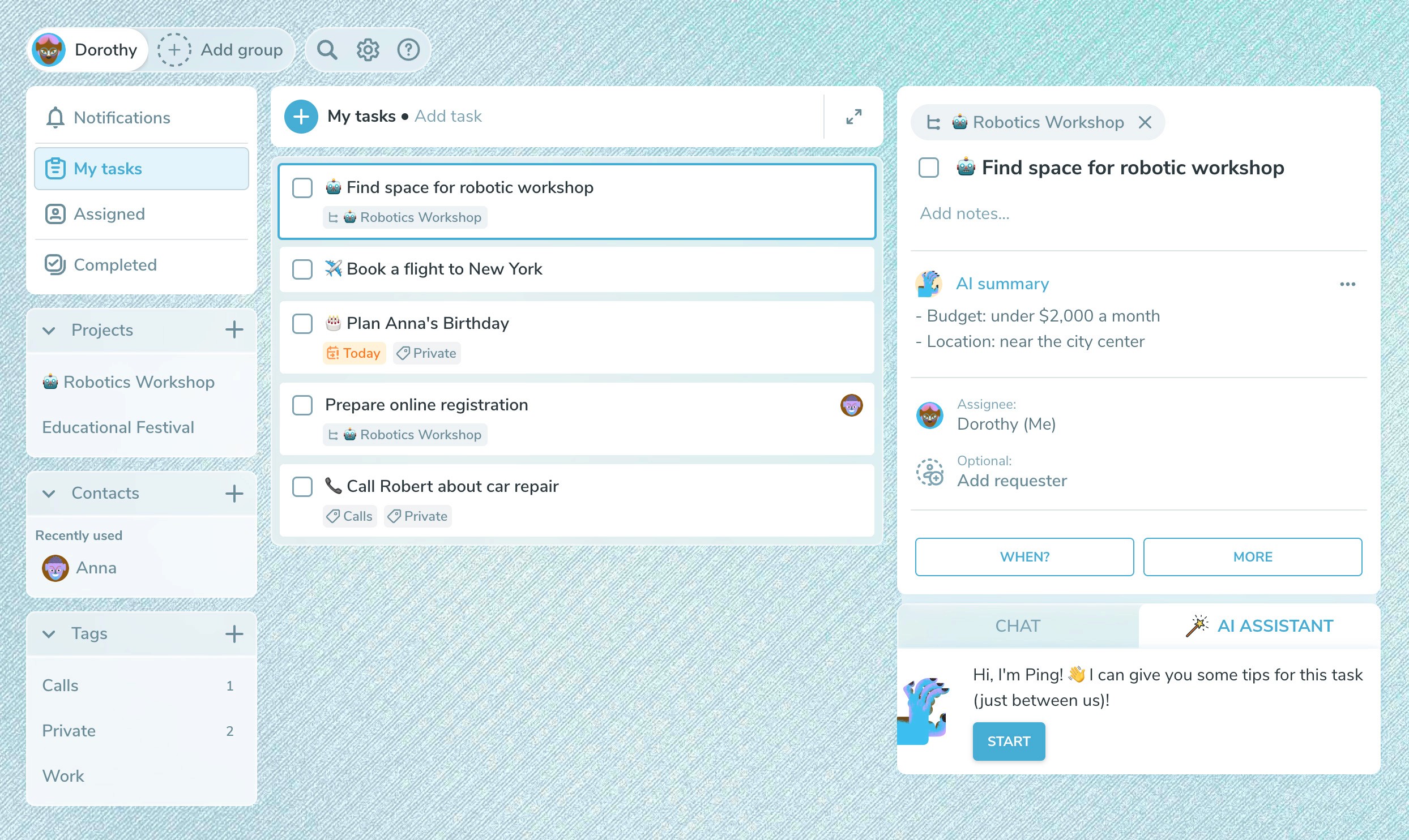 Ping: AI-Powered To Do List