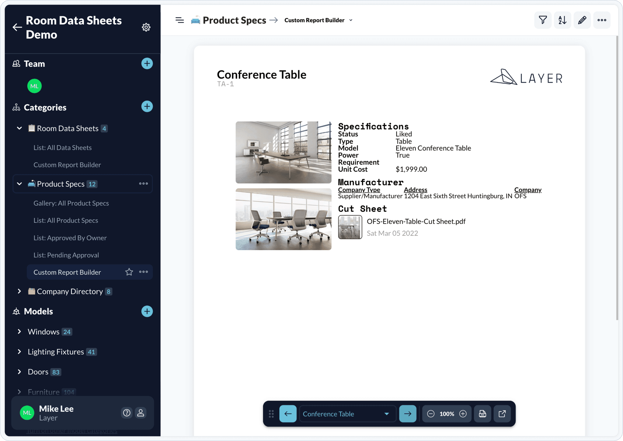 Architectural Room Data Sheets Explained