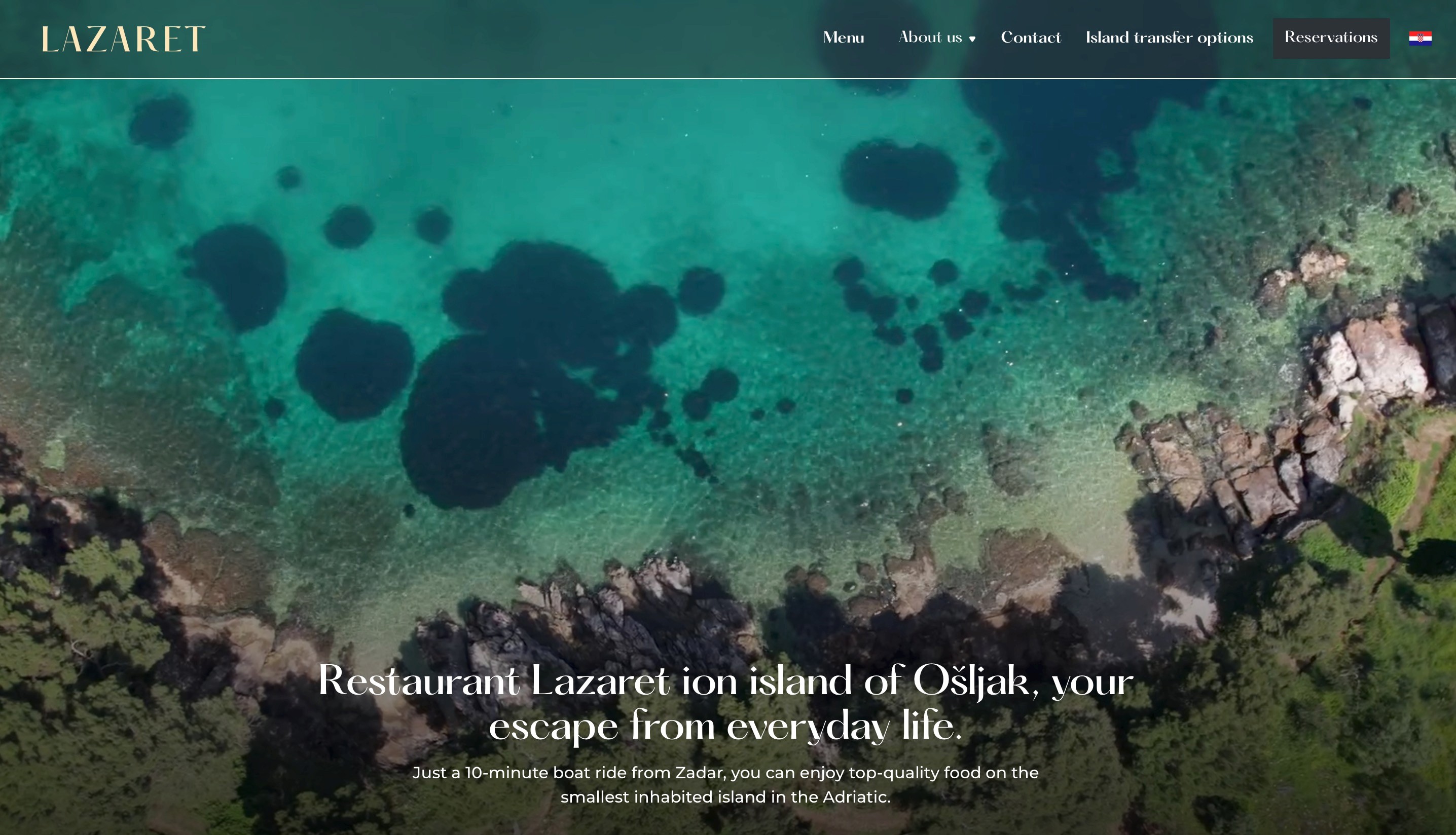 Restoran Lazaret on island of Osljak