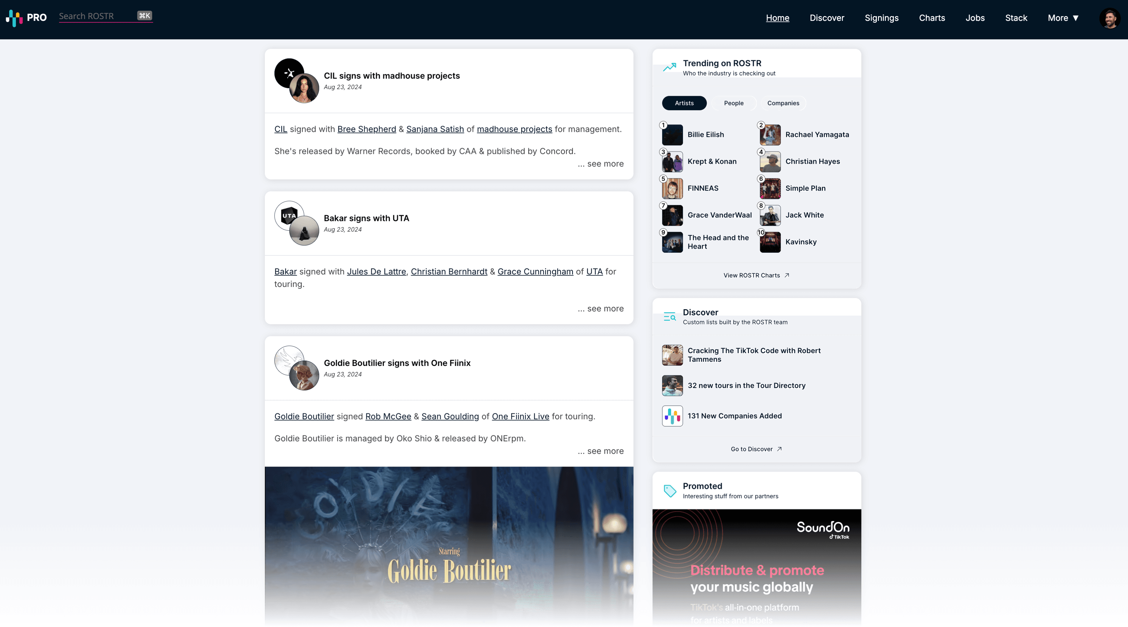 ROSTR - Music industry directory, contacts, data & jobs