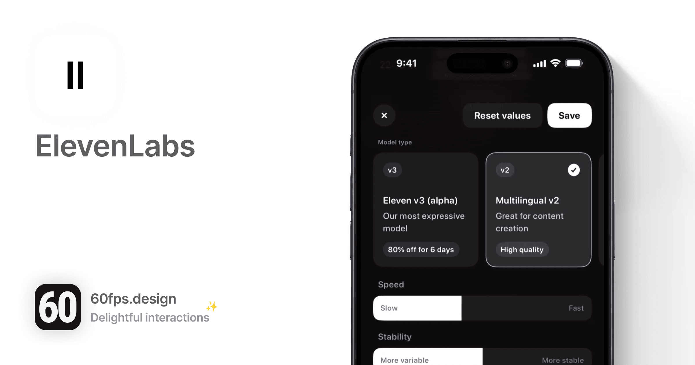 ElevenLabs iOS App UI/UX animation