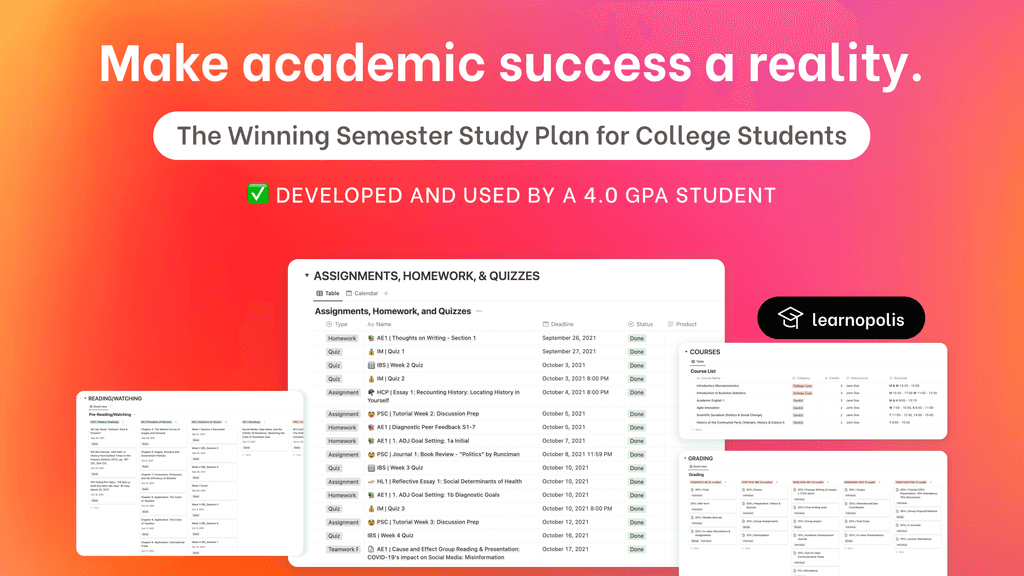 20 Best and Free Notion Templates for Students - Solt Wagner