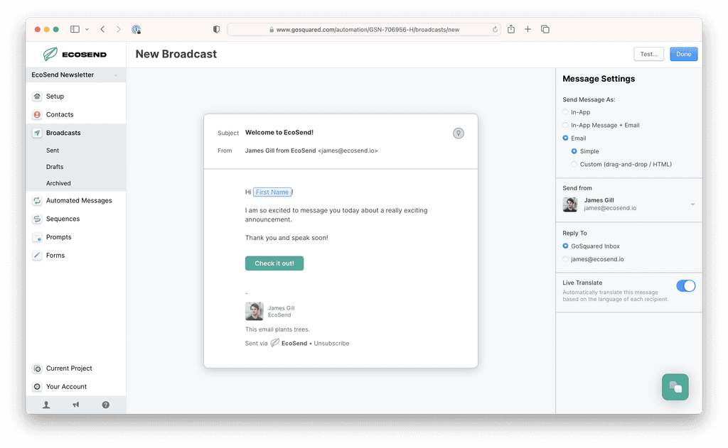 EcoSend - Sustainable Email Marketing Platform ️ 🌎