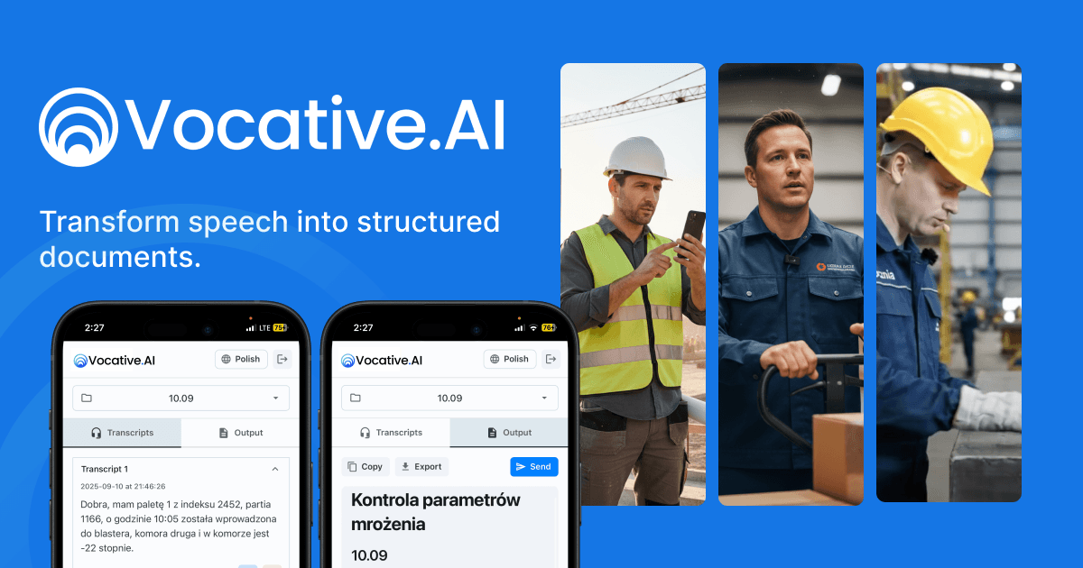 Vocative AI - Transform speech into structured documents. Instantly and ...
