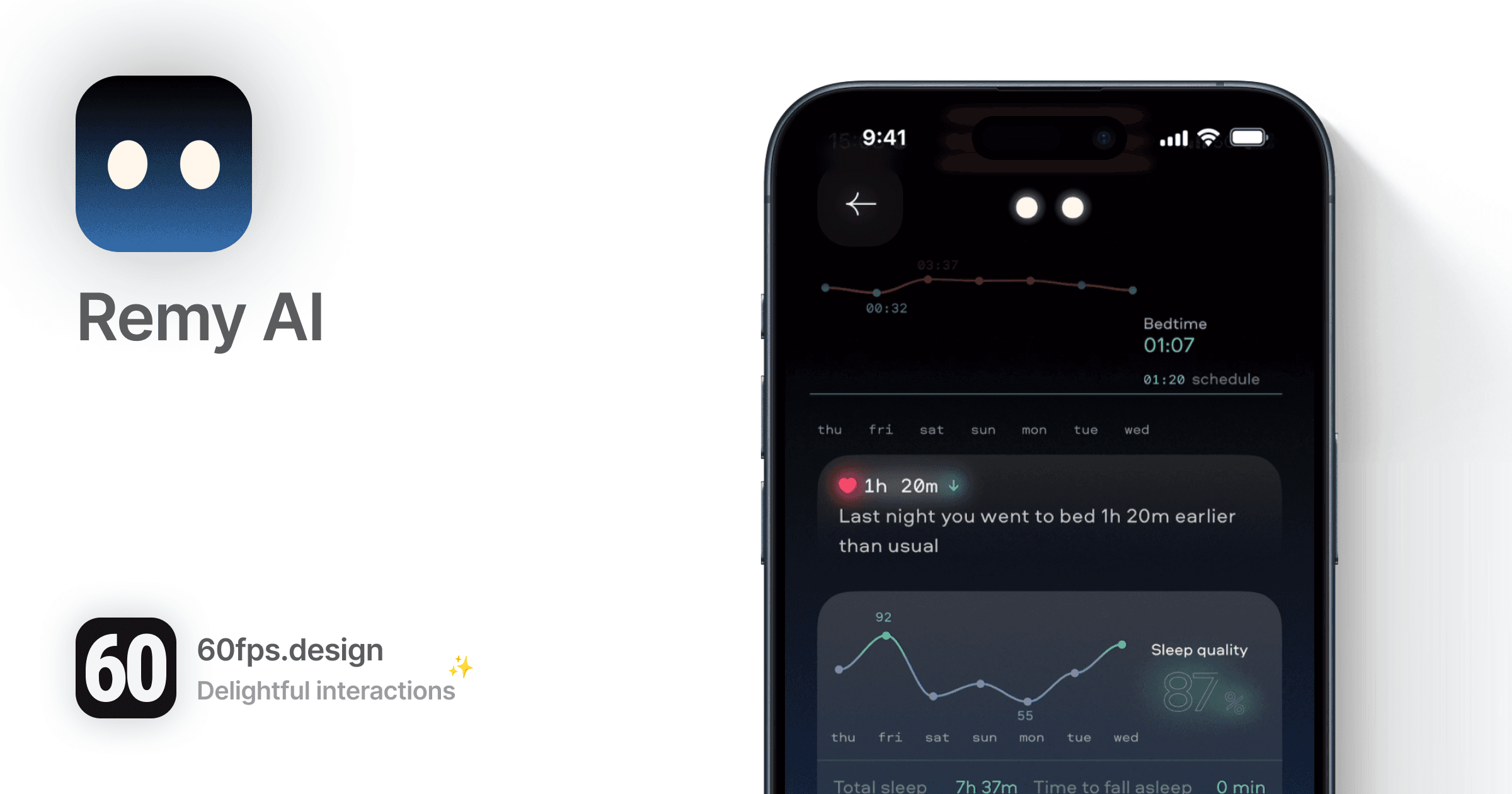 Remy AI iOS App UI/UX animation