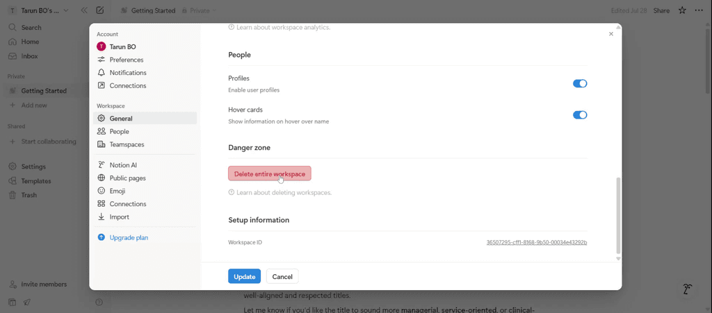 How to Delete a Workspace in Notion - 1 minute video guide