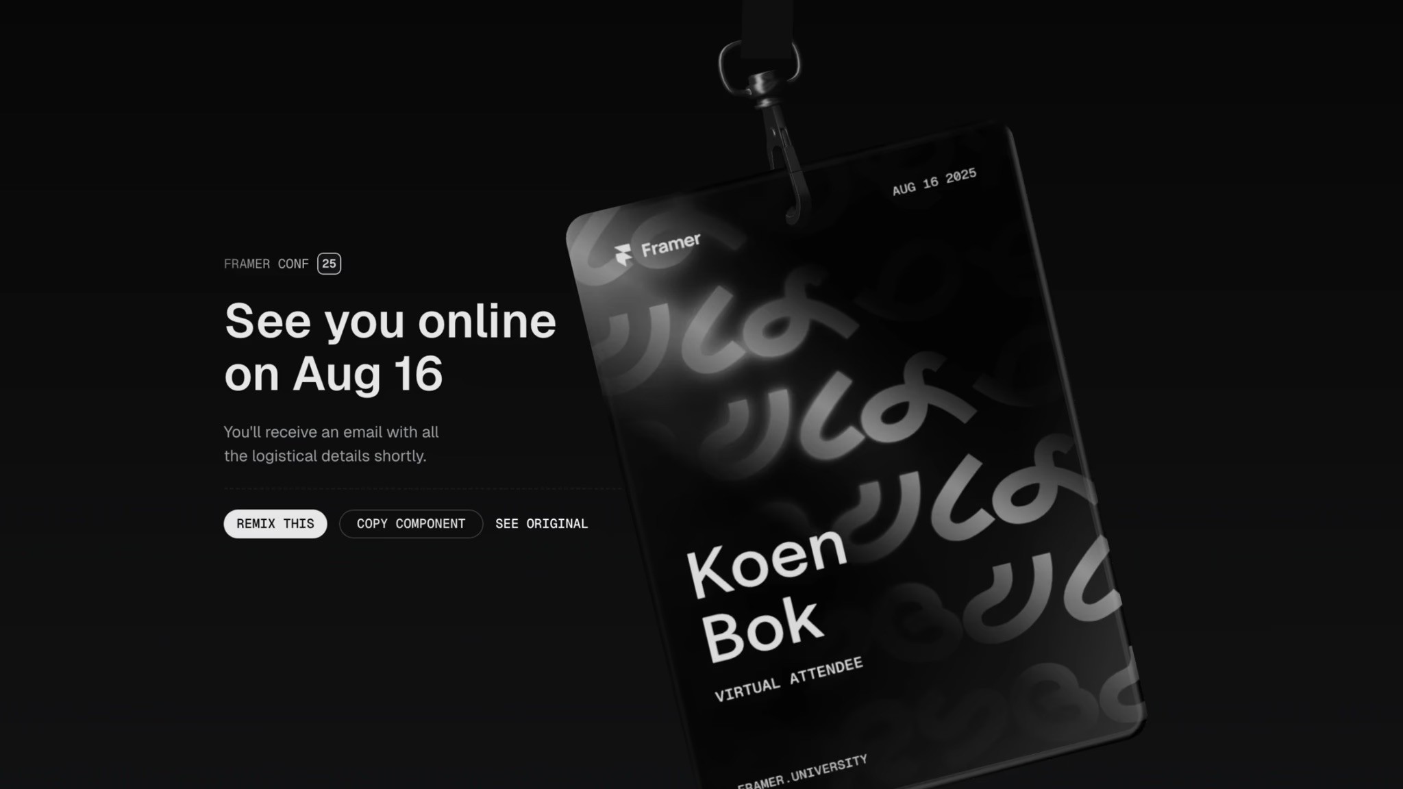 Interactive Lanyard by Framer University