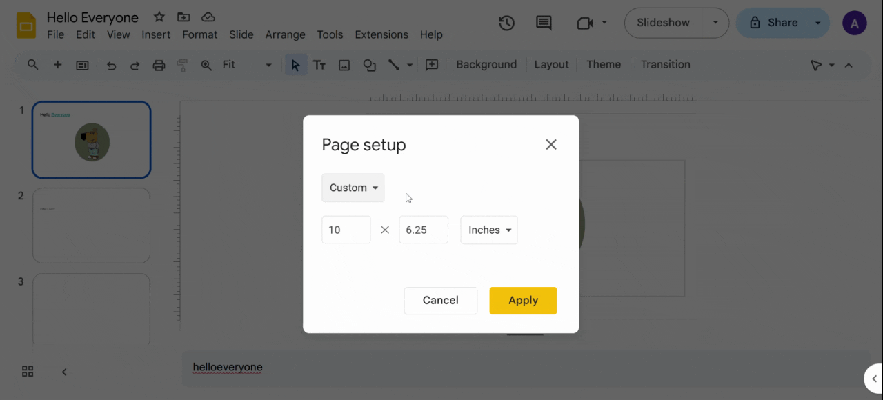 How to rotate a slide in Google Slides