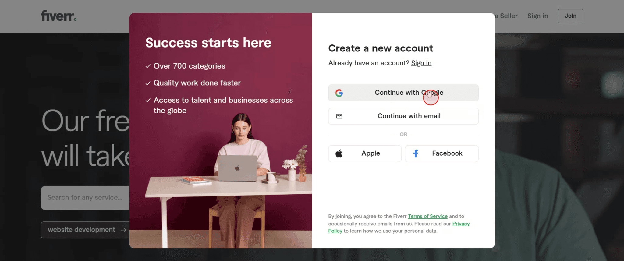 How to Create Fiverr Account - 1 minute video guide