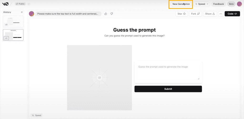 Generative Fullstack: Frontend UI with Vercel v0 and Backend with BuildShip
