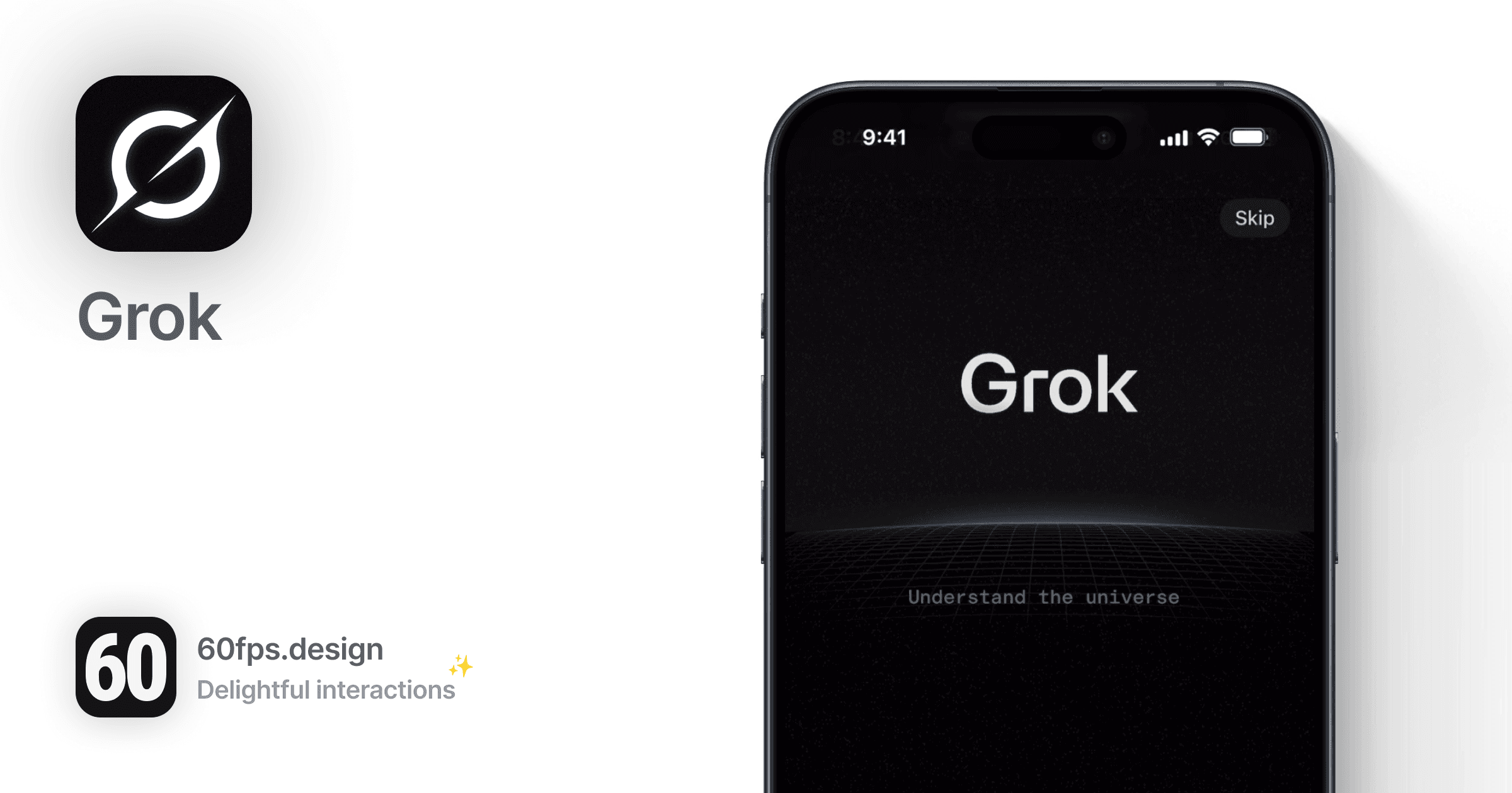 Grok­ iOS App UI/UX animation