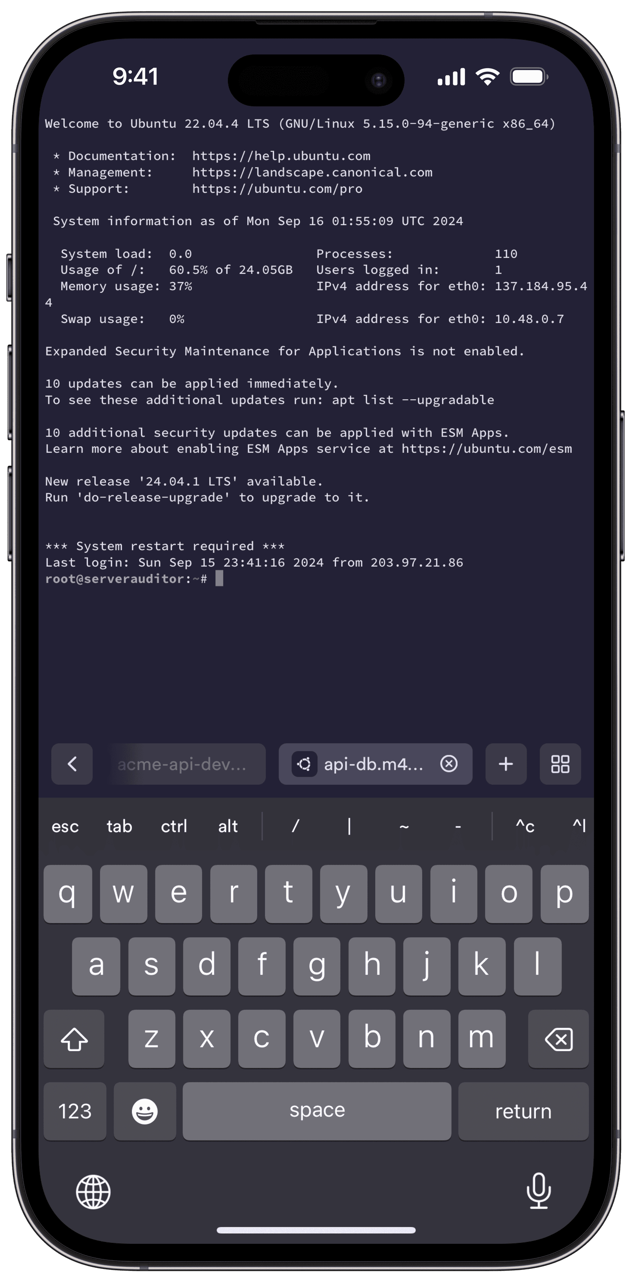 Free SSH Client for iOS