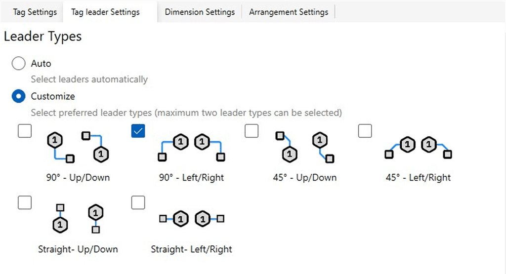Tag Leader Settings - BIMLOGIQ