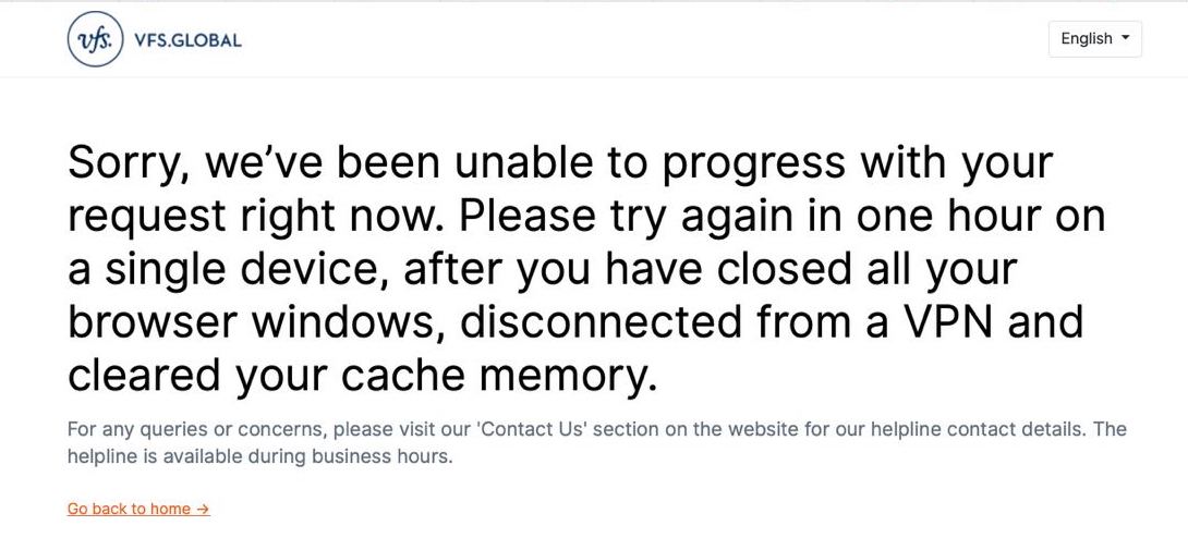 How to deal with technical issues on VFS Global websites - Visard Blog