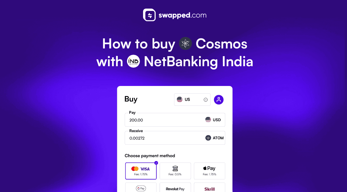 How to buy Cosmos (ATOM) with NetBanking India