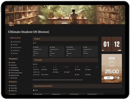 Notion Student OS - the all-in-one student planner Notion template