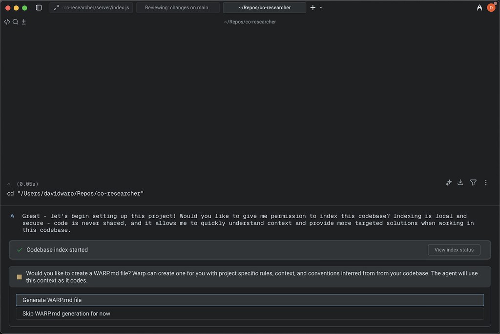 Warp: Agents with Full Terminal Control