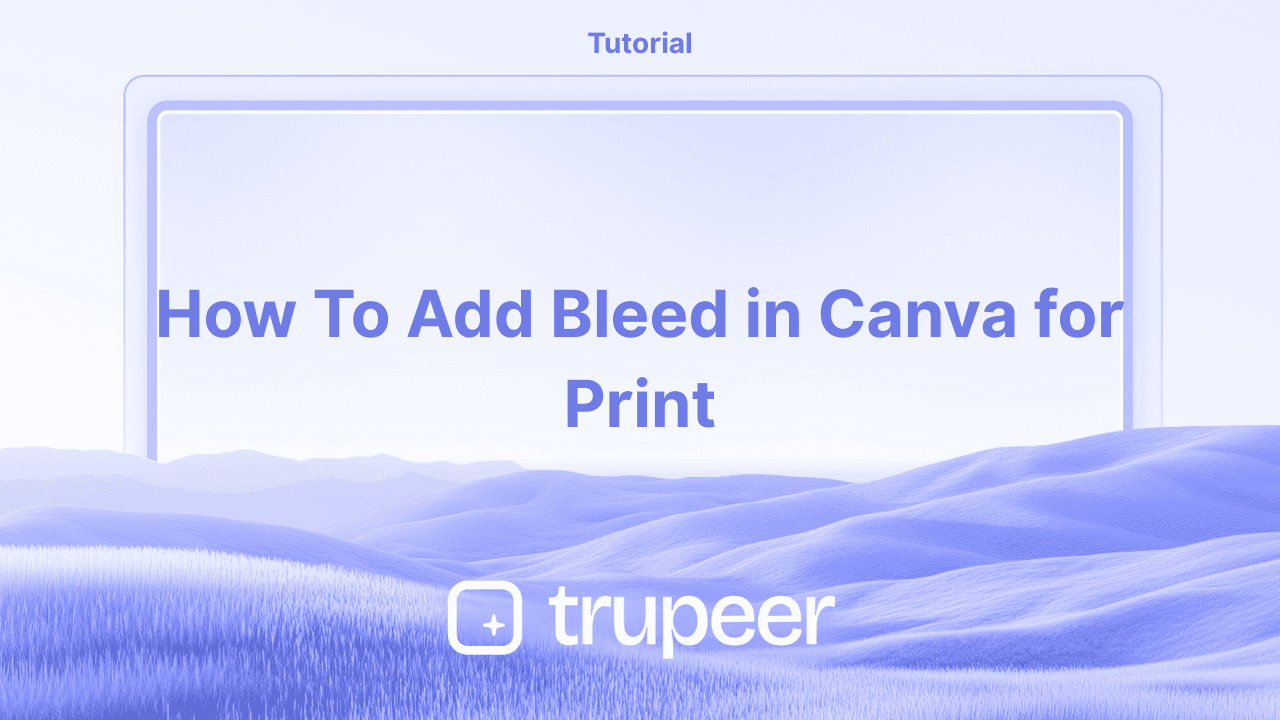 How to Add Bleed in Canva for Print-Ready Designs - 1 minute video guide