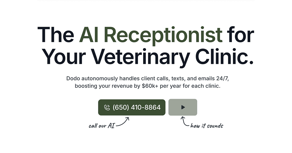 Dodo - Your Veterinary Front Desk Assistant