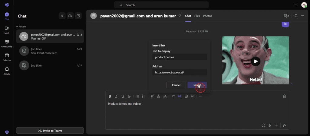 How to Hyperlink in Teams - 1 minute video guide