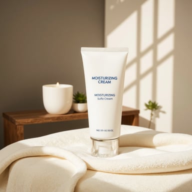 product photography of a tube of moisturizing cream
