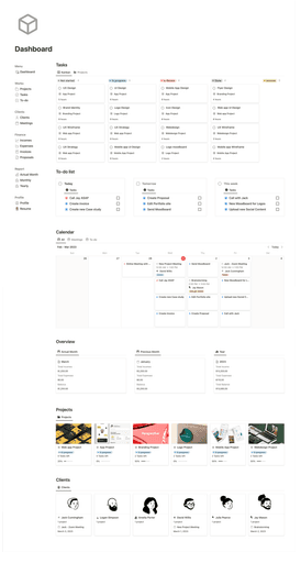Freelancer Board Notion Template @ Solt Wagner