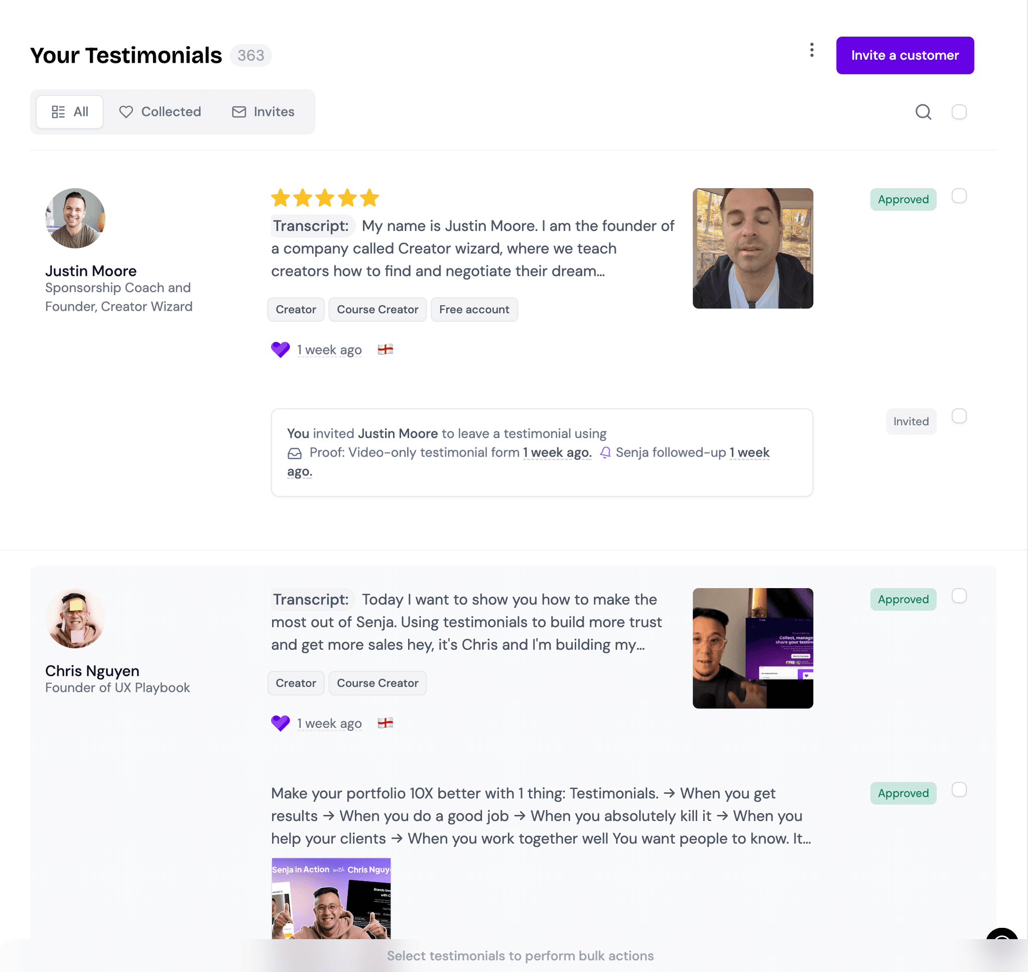Senja - Collect, Manage and Share Testimonials
