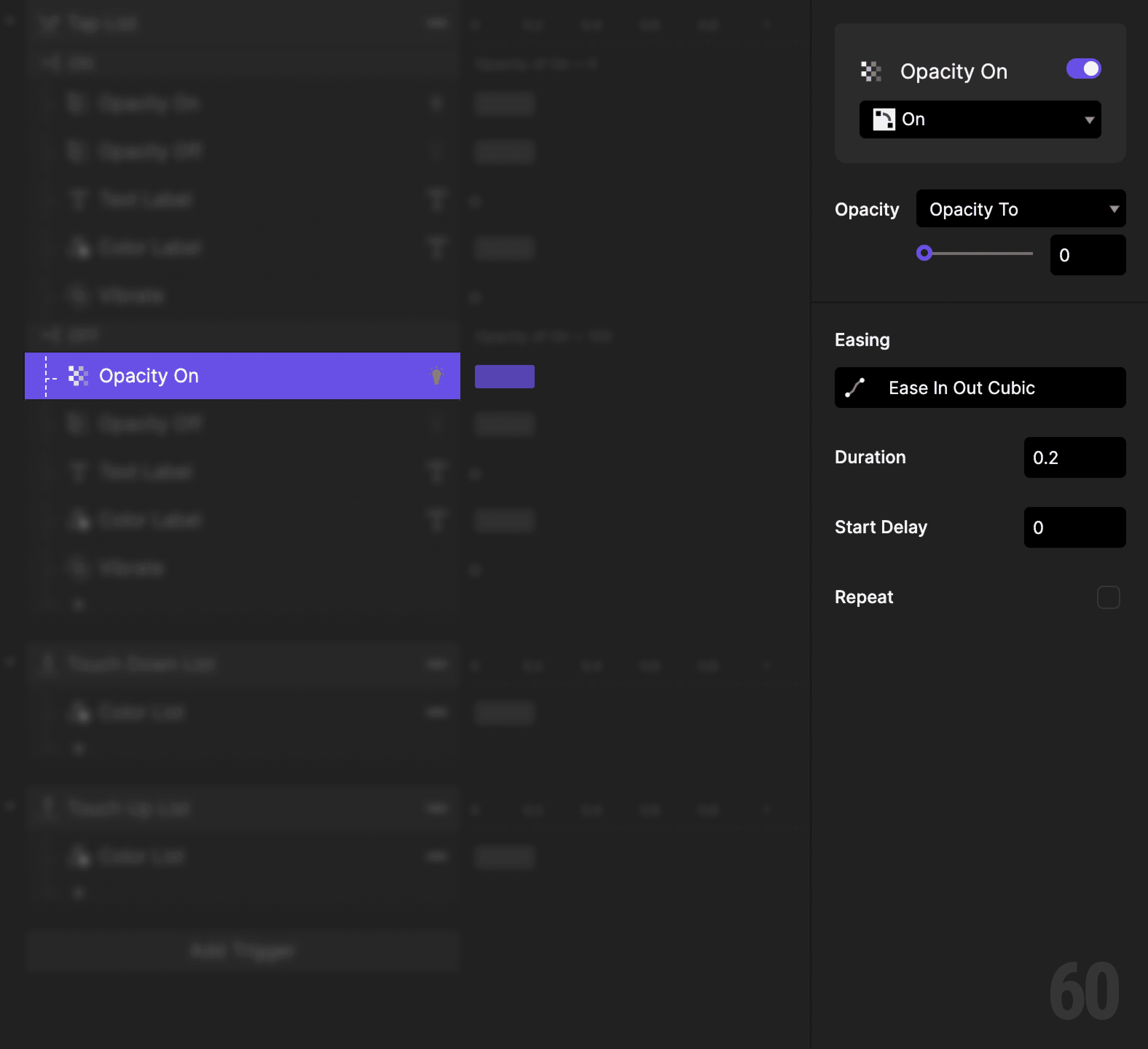 60fps Learn ProtoPie - 1.4 Icon + Label State Change