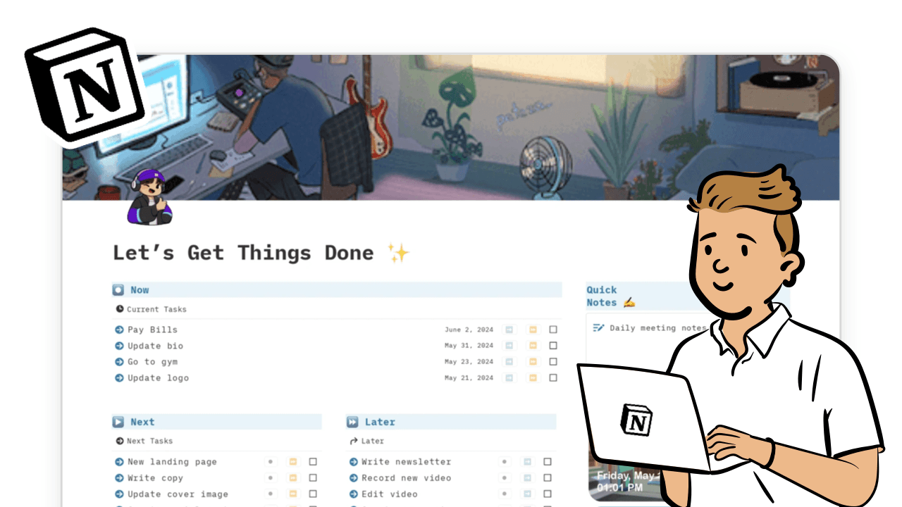 The 15 Best and Free Notion GTD Templates for 2025 (Getting Things Done ...