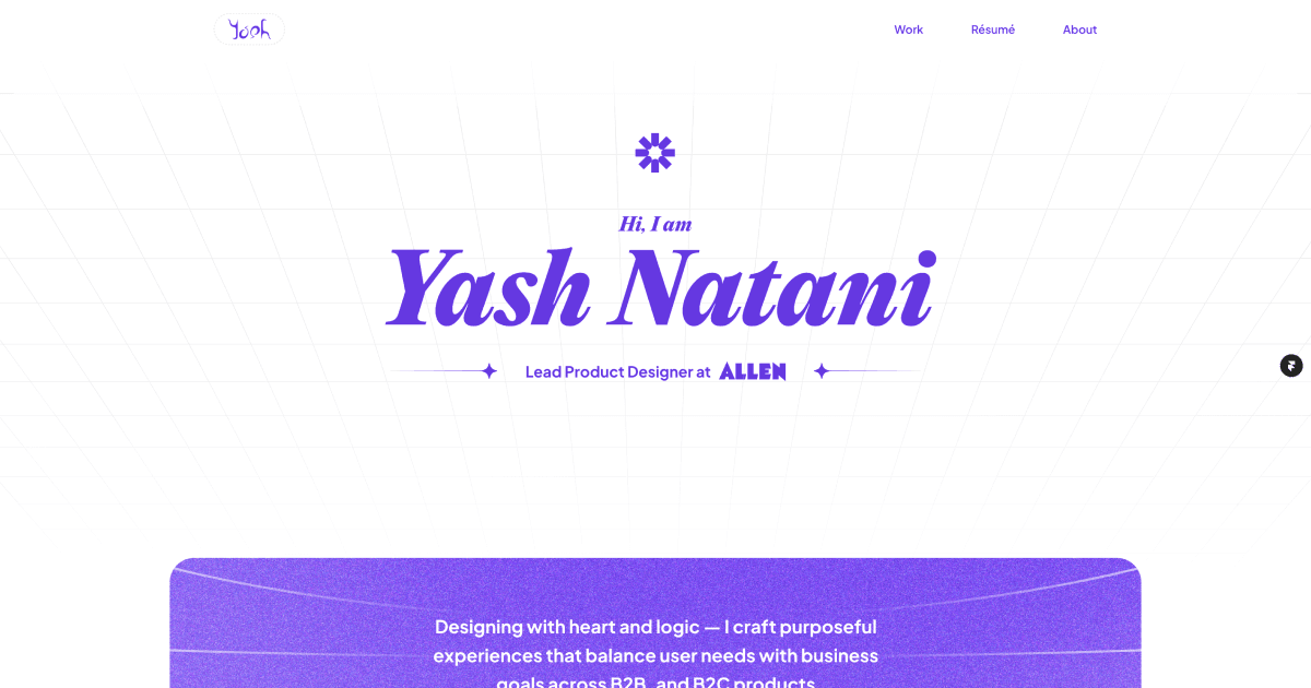 Yash Natani's portfolio