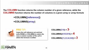 Excel ROW, ROWS, COLUMN, COLUMNS: Quick Practical Guide | Maven Analytics