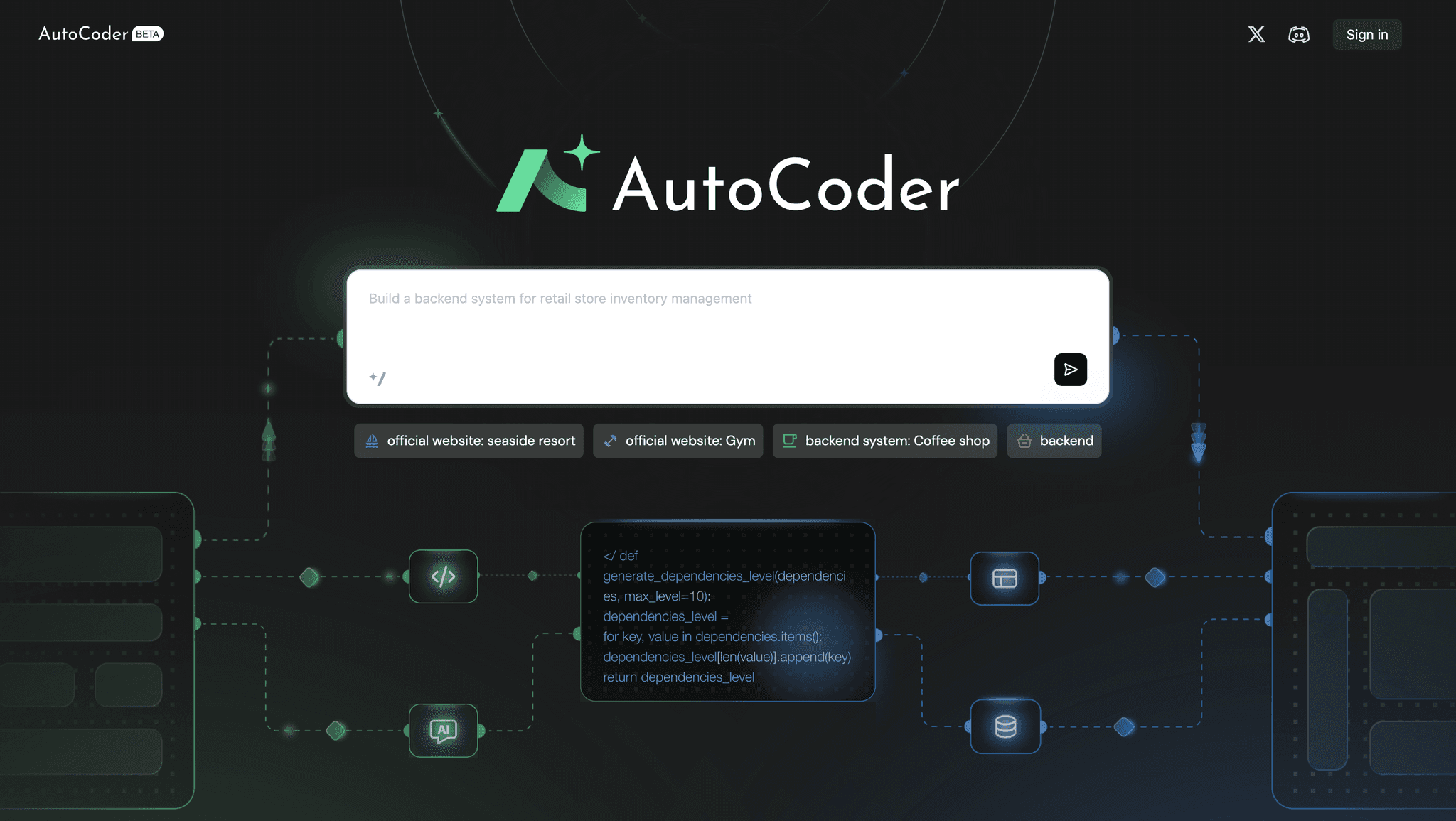 Autocoder – AI Chat-to-Code Full-Stack App Builder | PinPointer.ai