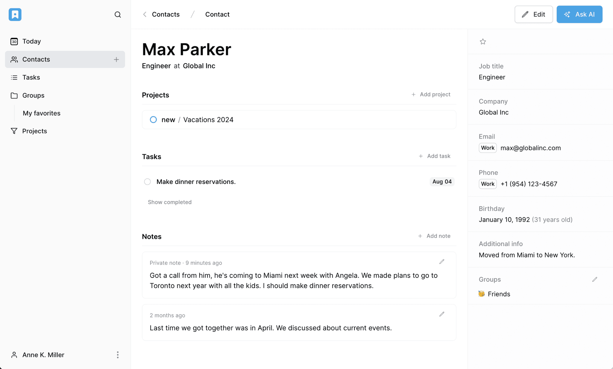 HiWork personal CRM powered by AI - Build valuable connections