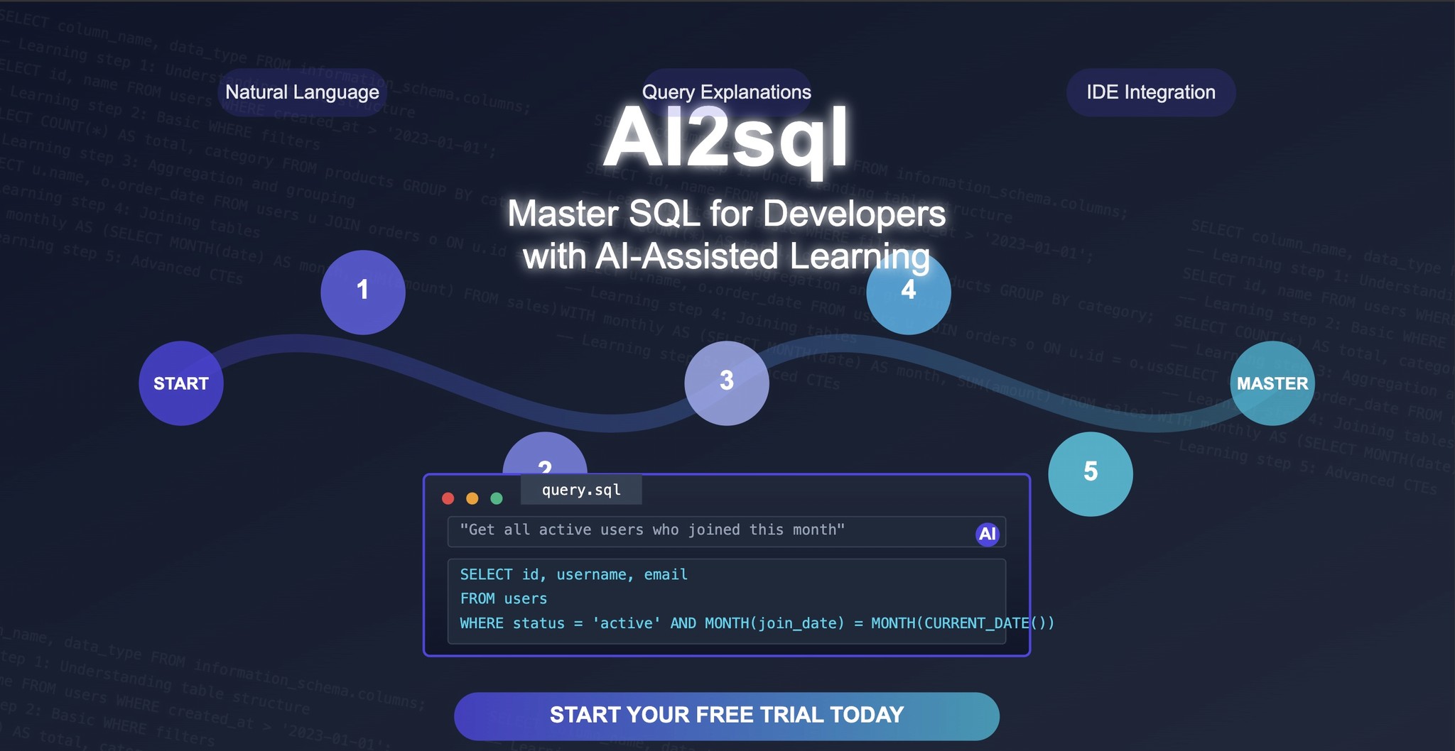AI2sql: Master SQL for Developers with AI-Assisted Learning - AI2sql.io
