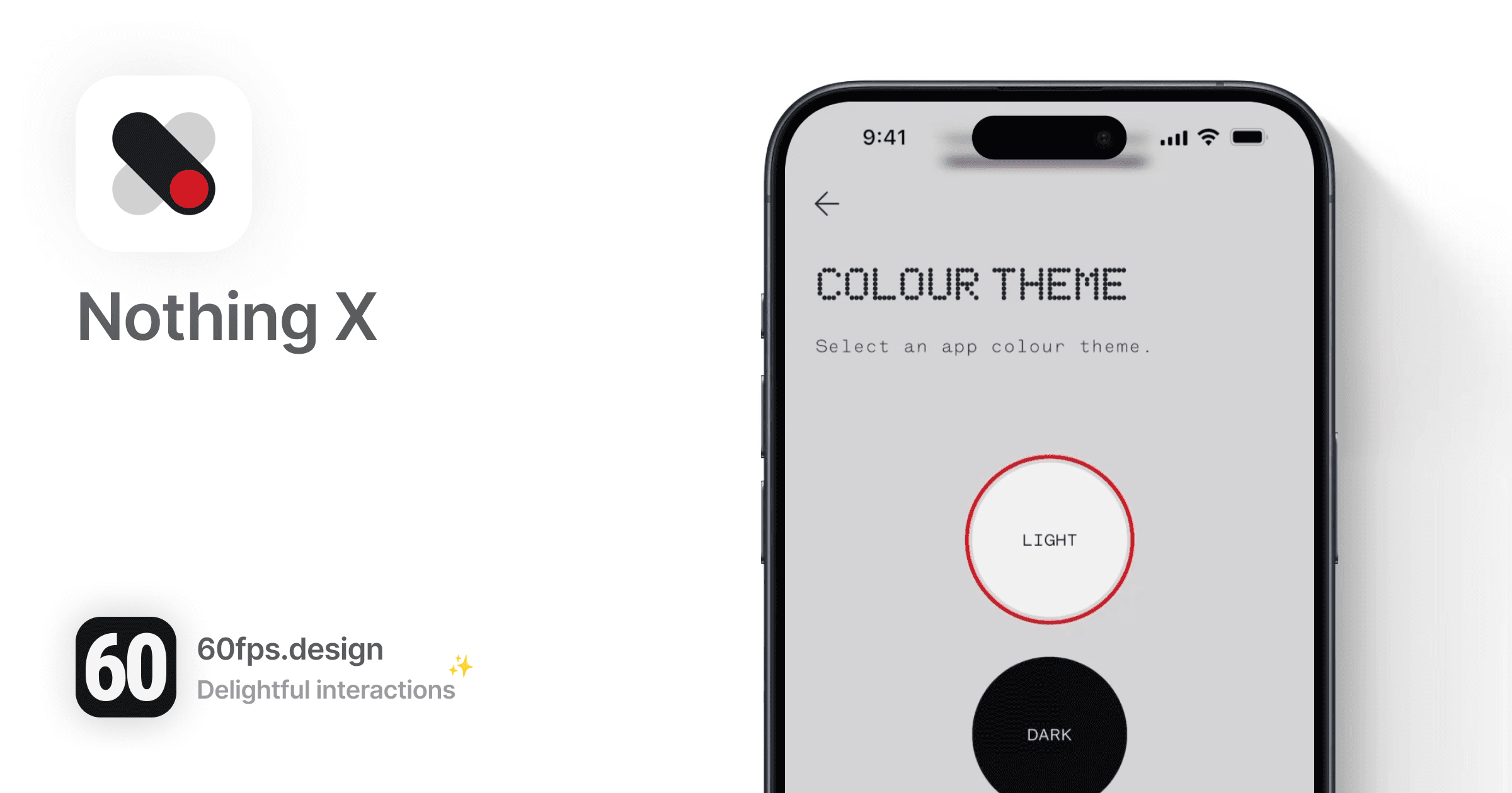 Nothing X iOS App UI/UX animation