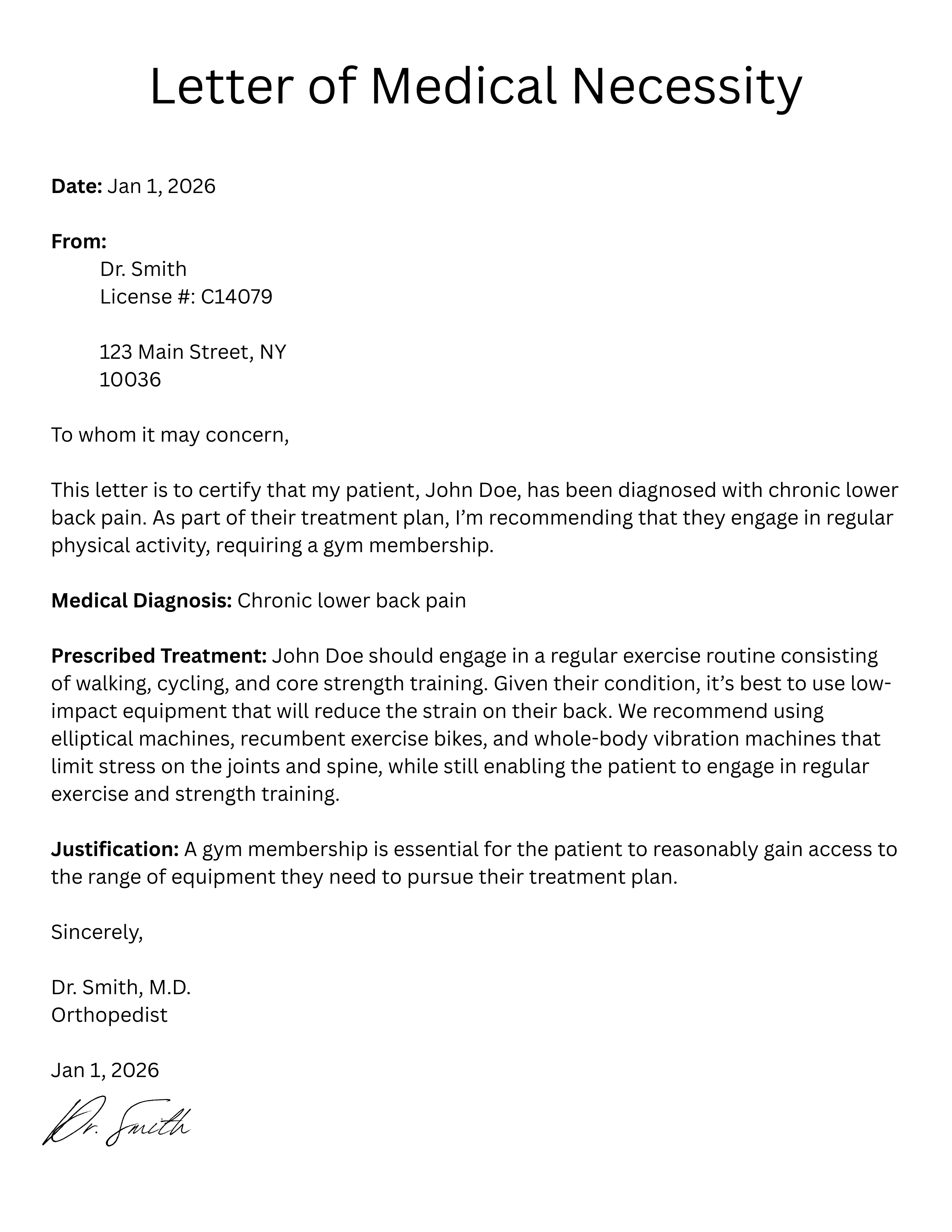 How to Get a Letter of Medical Necessity for Gym Memberships5 key ...