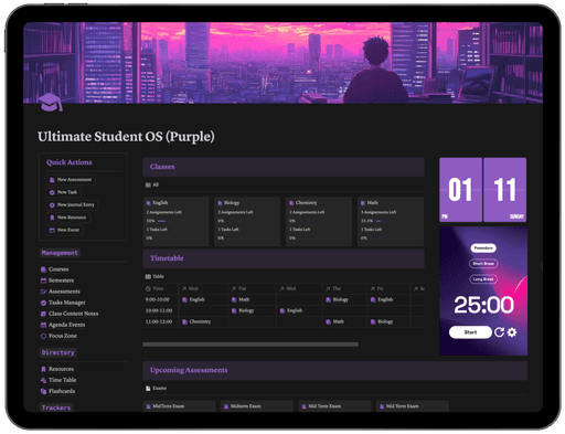 Notion Student OS - the all-in-one student planner Notion template