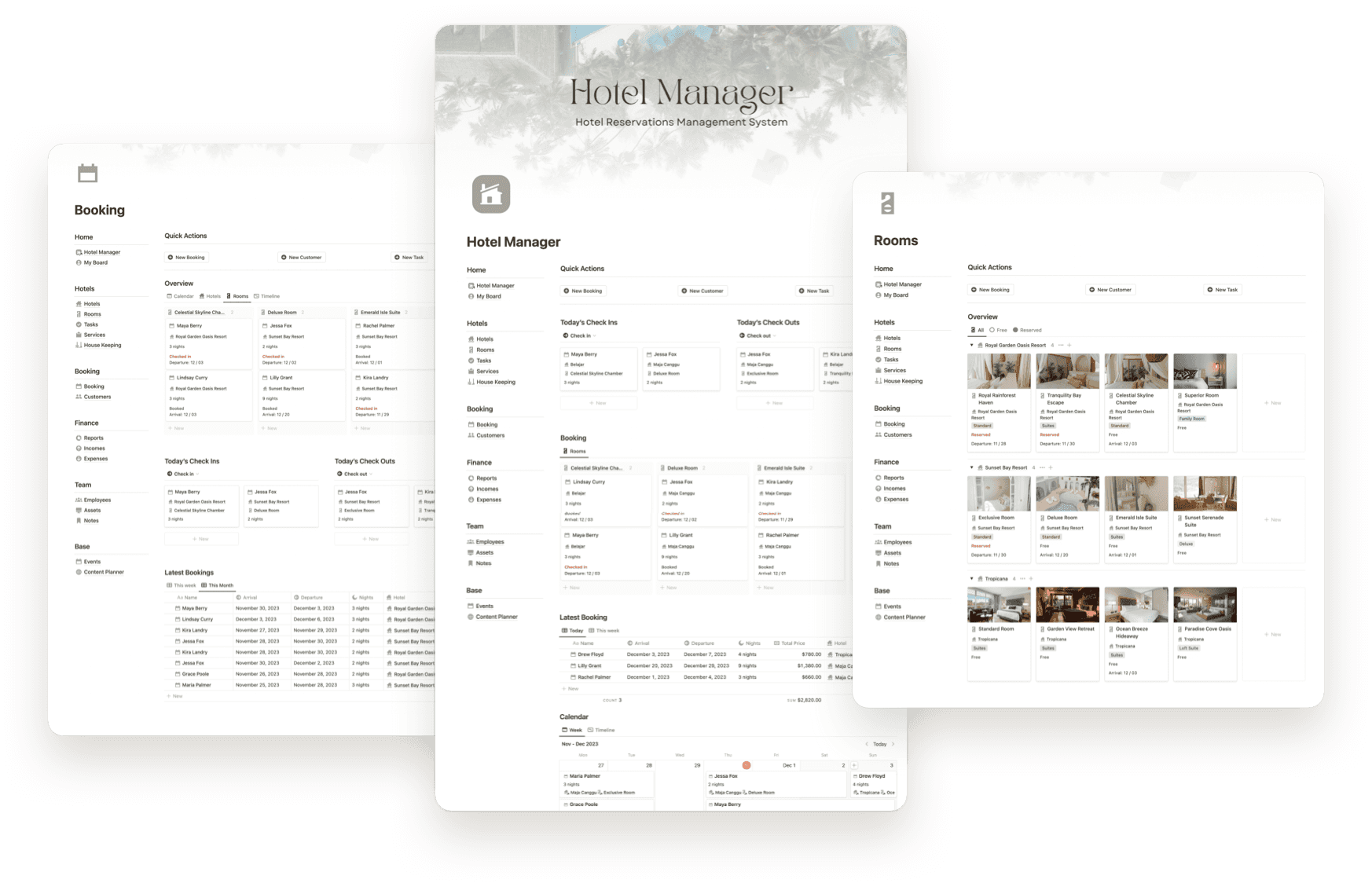 Notion Hotel Management Template @ Solt Wagner
