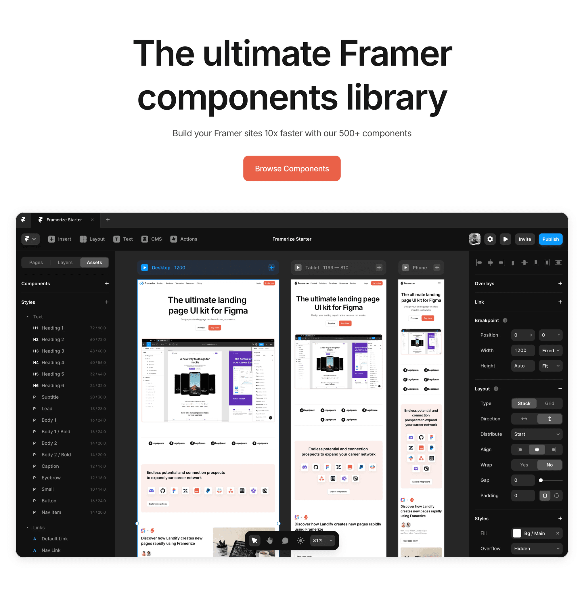 Free Framer Components - Try Framerize for Free