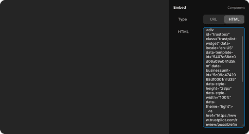 How to embed Trustpilot widget into your website — Framer Help