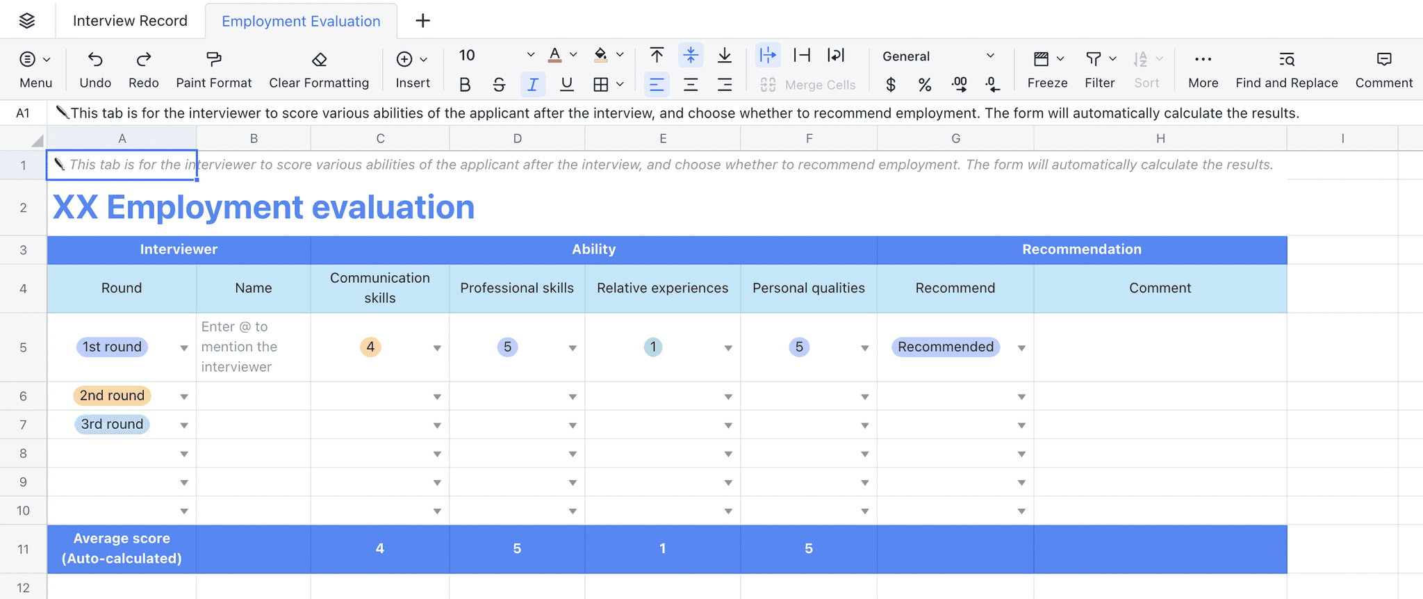 Interview Record Template | Lark Templates