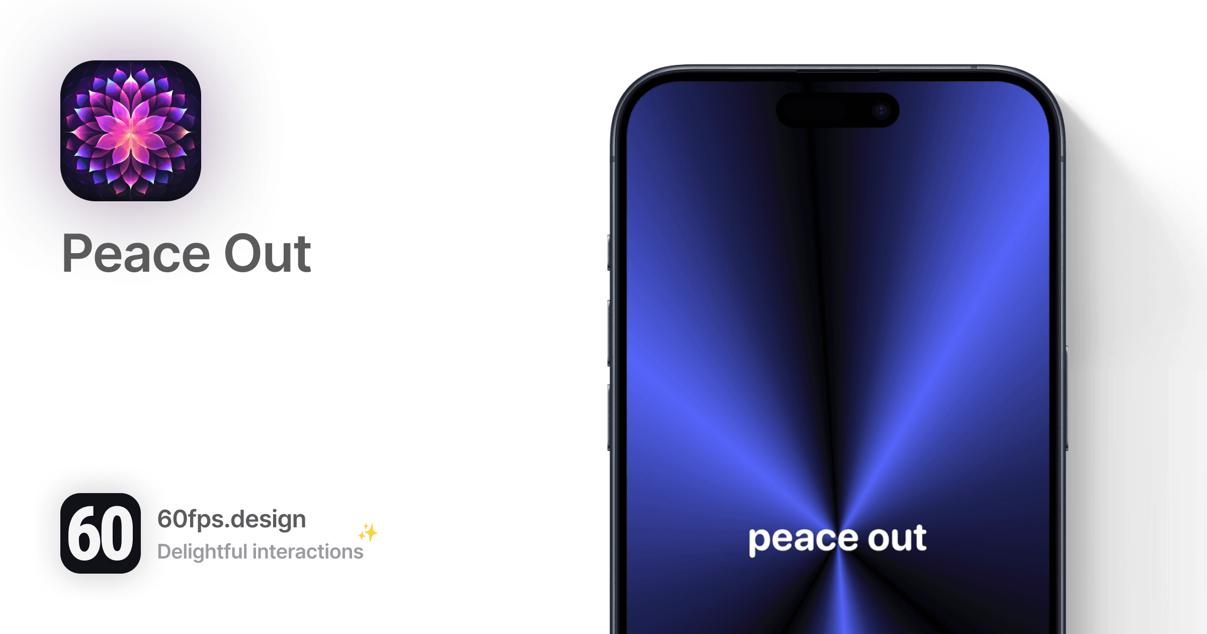 Peace Out iOS App UI/UX animation