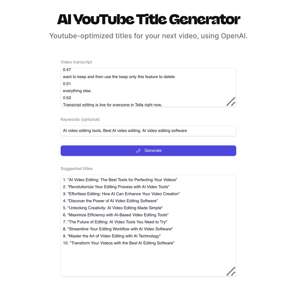 YouTube Title Generator