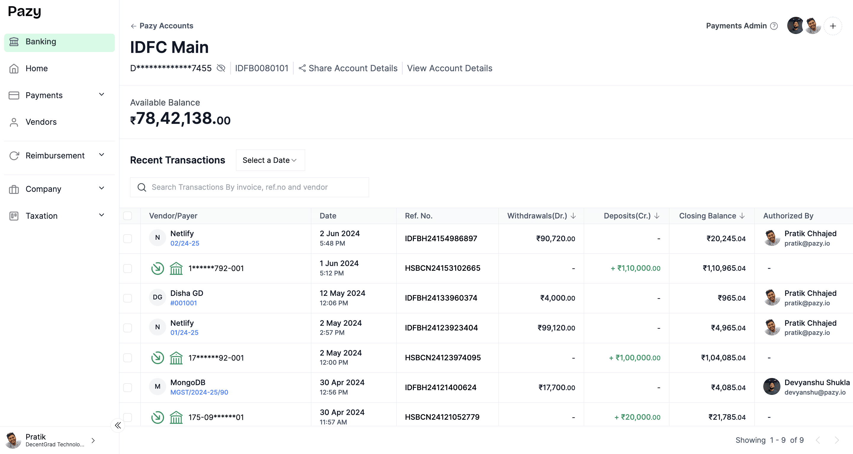 Pazy Connected Banking