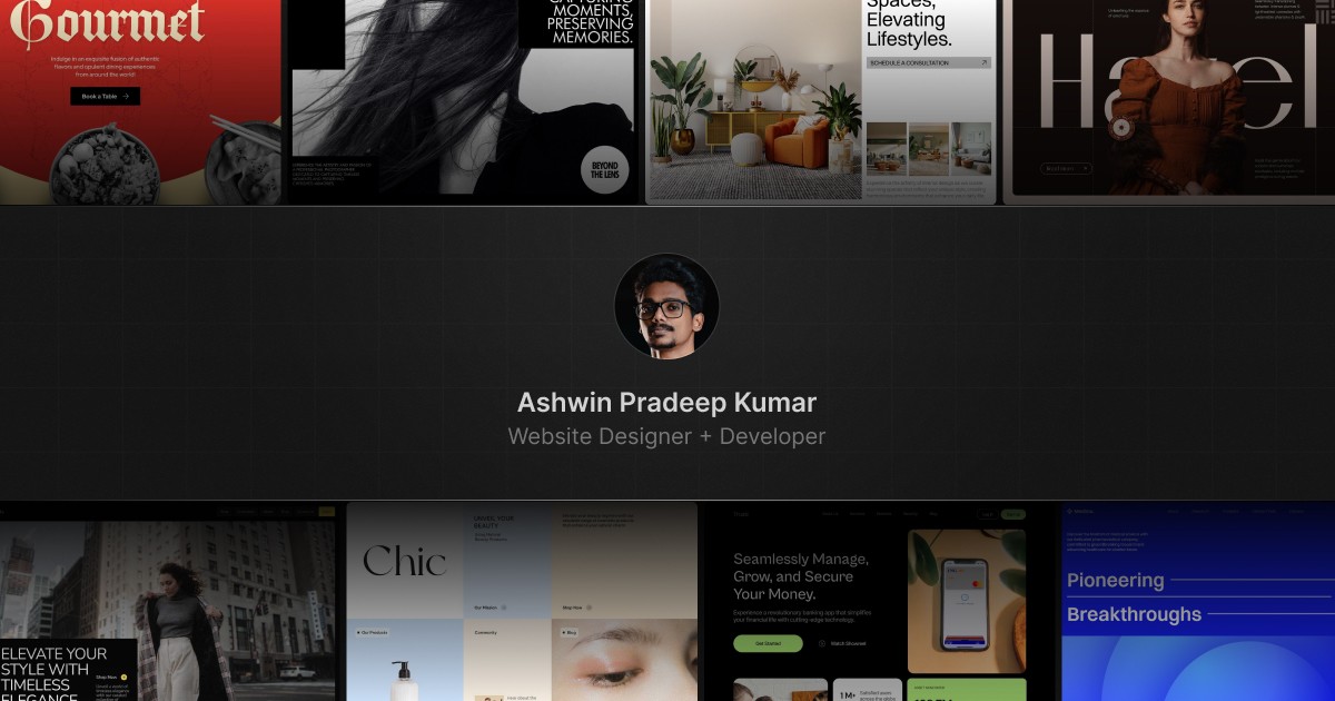 Ashwin Pradeep Kumar - Website Designer