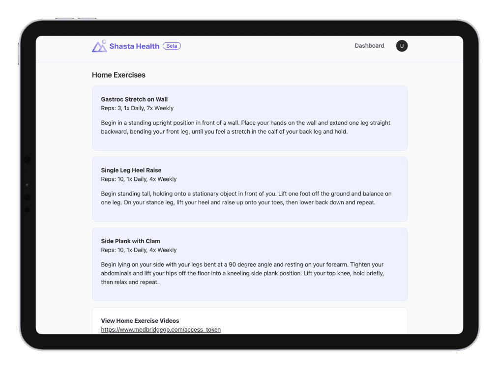 Shasta Health - At-Home Physical Therapy