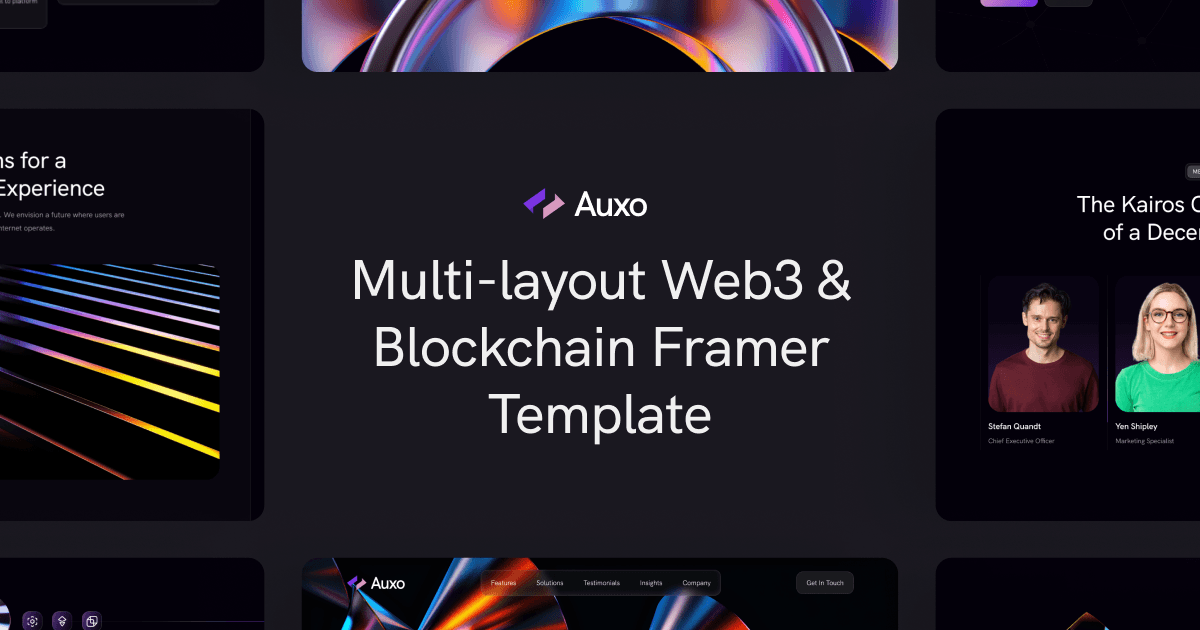 Auxo - Multi-layout Blockchain & Web3 Framer Template